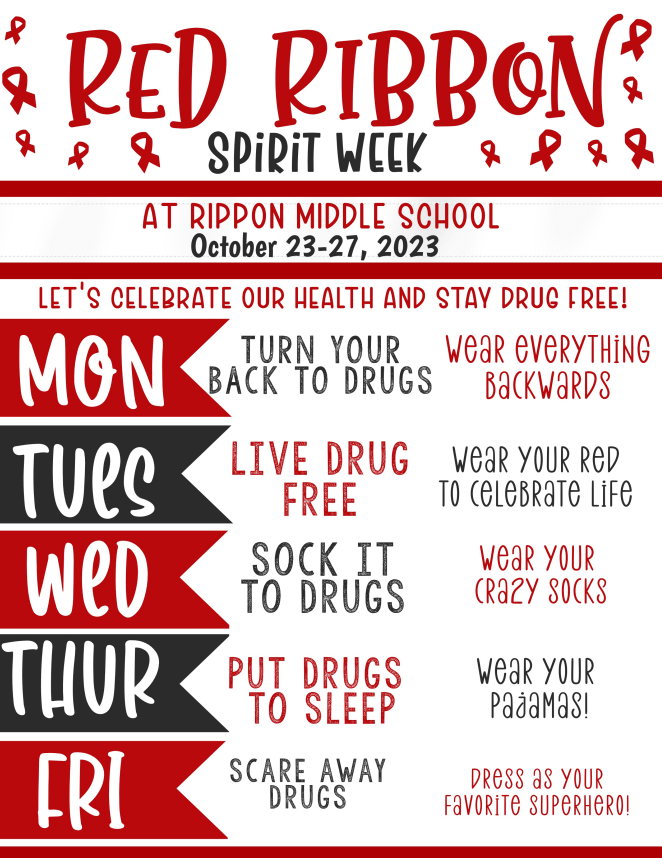 Red Ribbon Spirit Week - Rippon Middle School